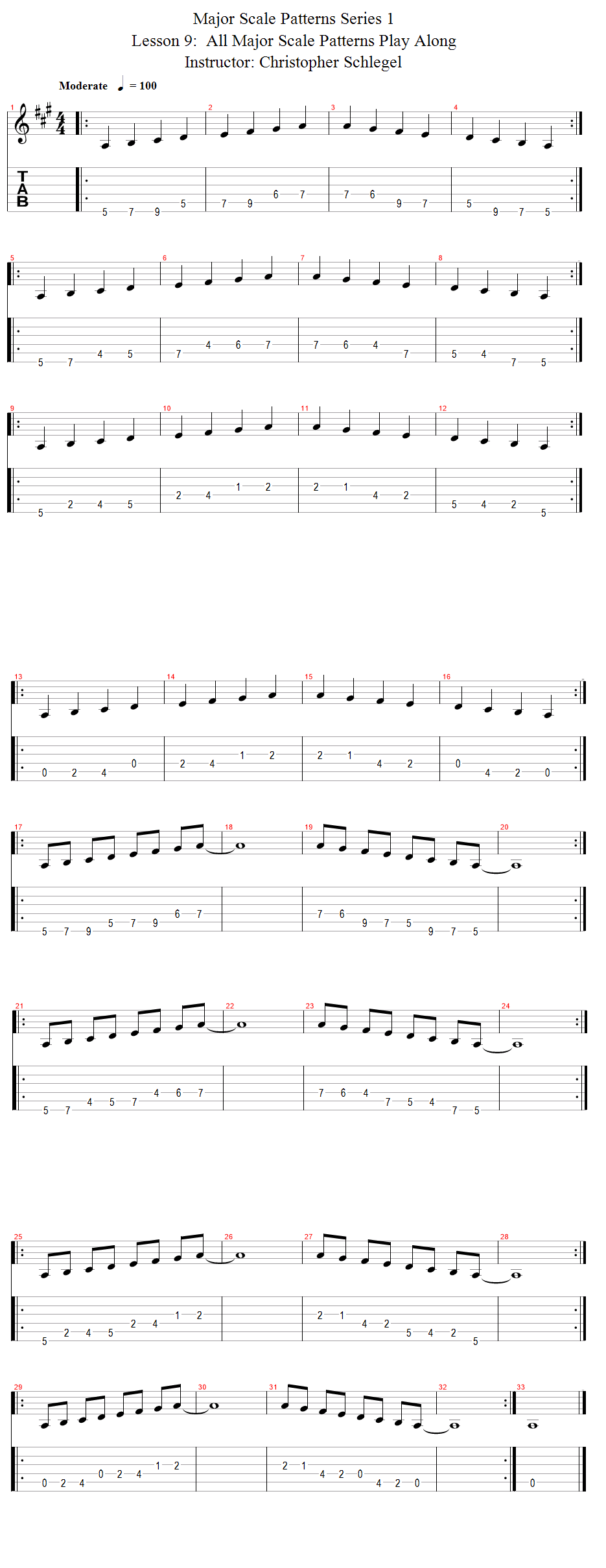 Guitar Lessons - All Major Scale Patterns Play Along