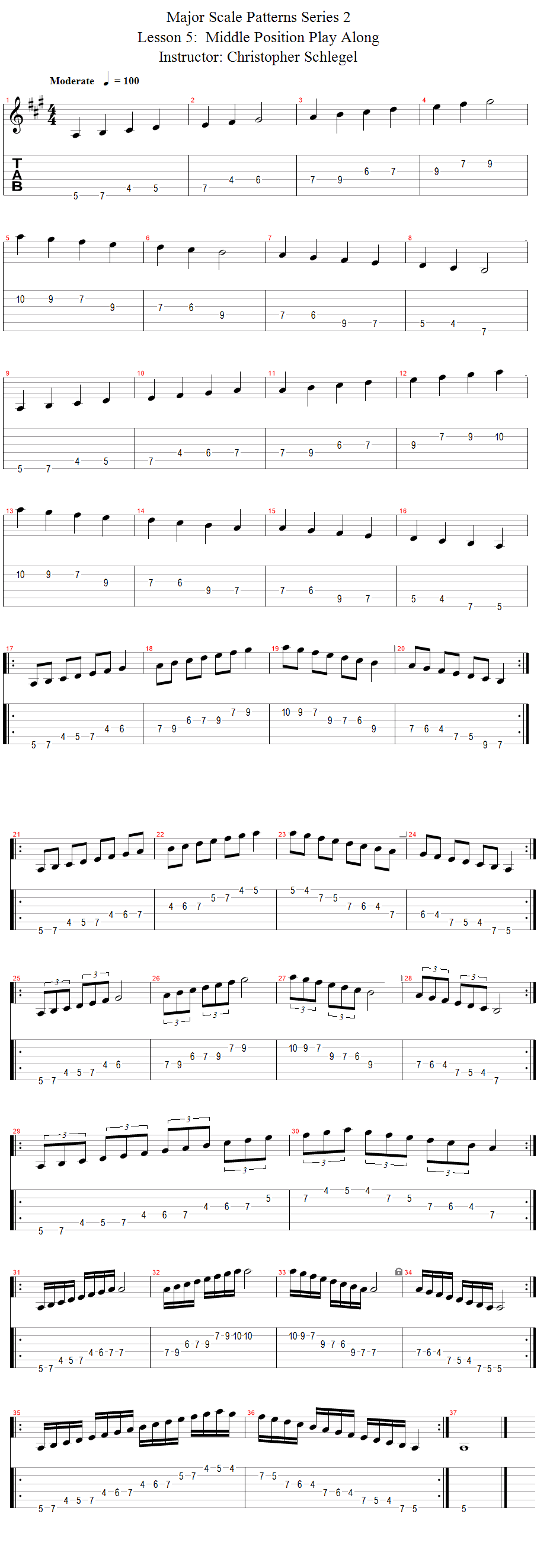 Guitar Lessons - Middle Position Play Along