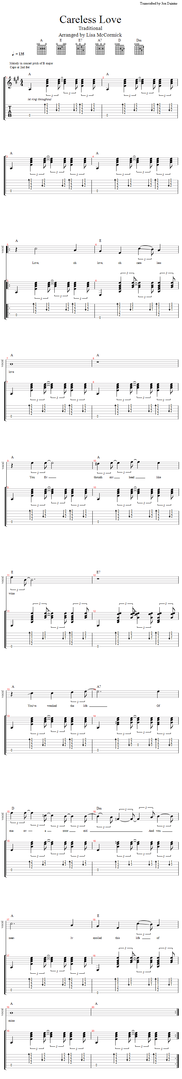 Guitar Lessons - Careless Love (song to play!)