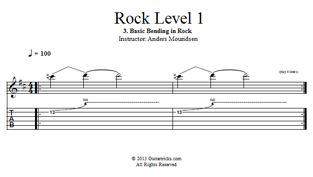 Guitar Lessons - Basic Bending in Rock