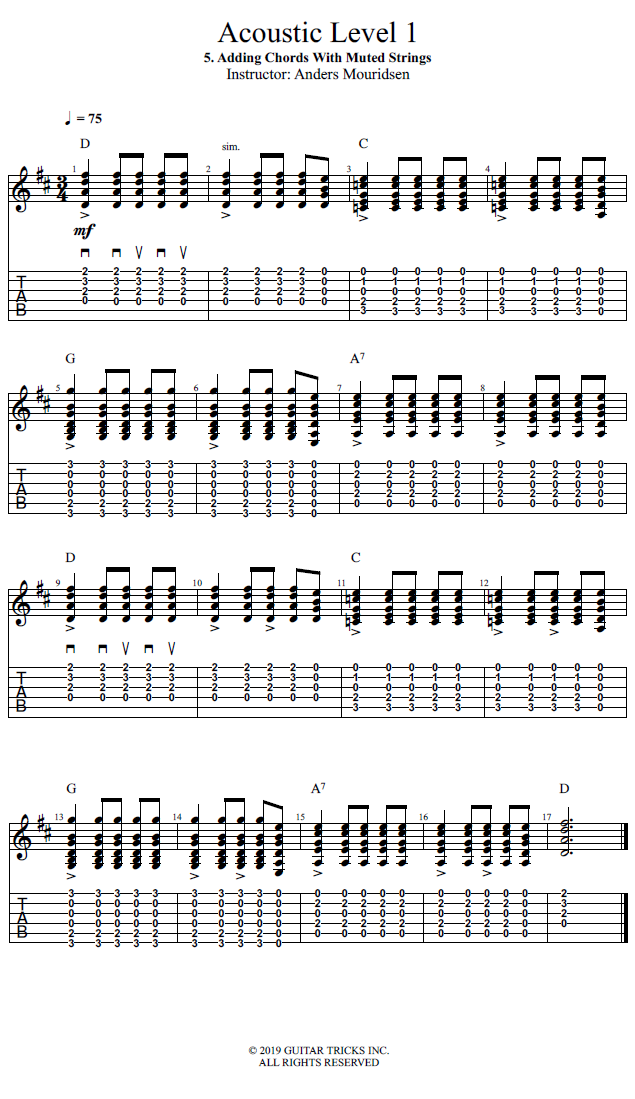 Guitar Lessons - Adding Chords With Muted Strings