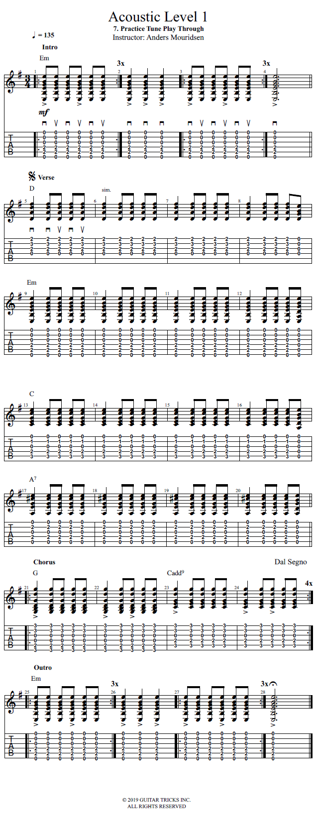 Guitar Lessons - Practice Tune Play Through